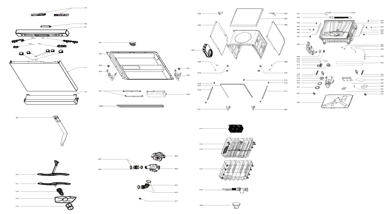 P2612M2WH PowerPoint 60cm 12 Place Dishwasher White